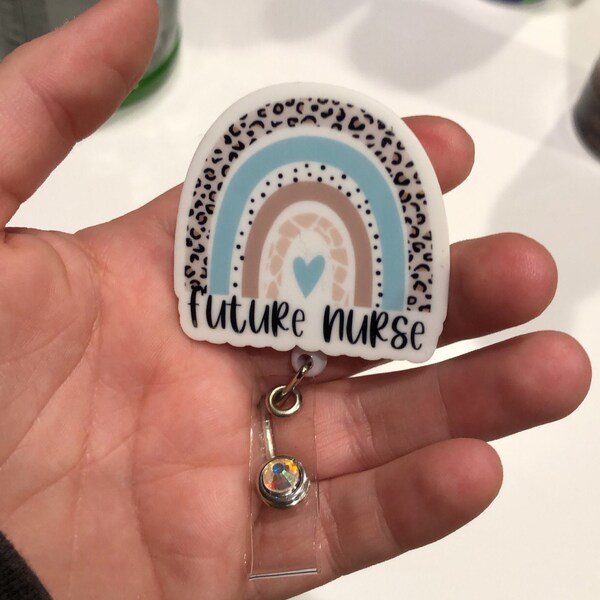 Future Nurse Badge Reel | Future Nurse Rainbow Badge | Boho Rainbow ...