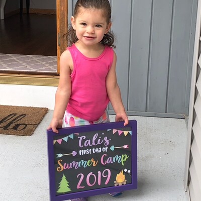 Printable First Day of Summer Camp Chalkboard Sign, Printable Summer ...
