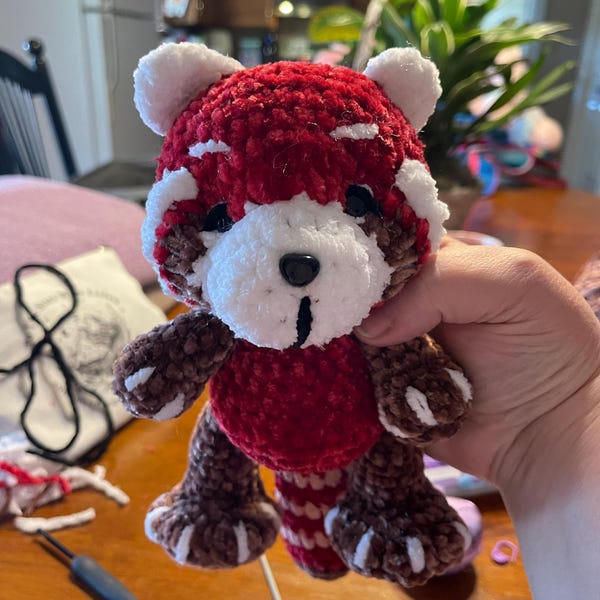 Crochet Red Panda Pattern - Amigurumi Red Panda Pattern – Panda Diy Toy ...