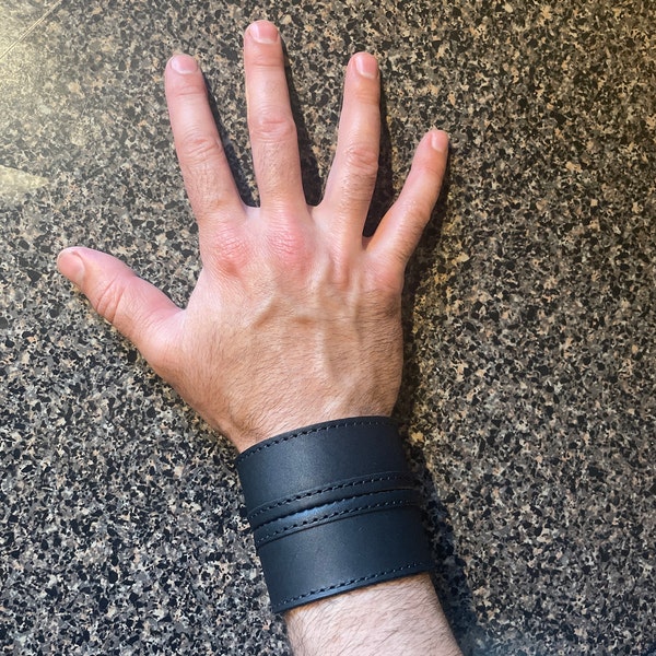 Leather Cuff Bracelet, Leather Wristband, Rocker Bracelet, Leather Cuff ...