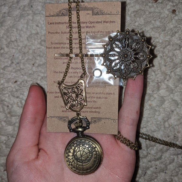 Time Lord Watch Pendant Necklace in Vintage Bronze - Etsy