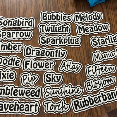 Personalized Name Embroidered Patches, Custom Name Patches Die Cut, Iron on Embroidery Name Text ...