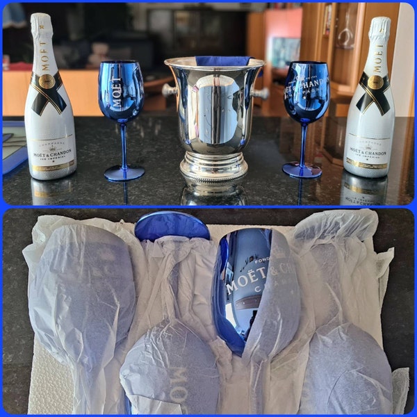 Moet Chandon Glass Blue Imperial Champagne Limited Ibiza Edition NEW 1 ...
