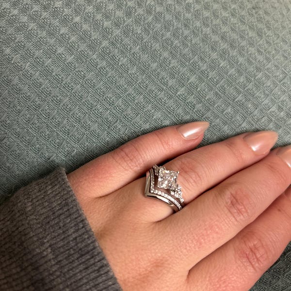 V Ring Set, Stacking Ring, Chevron Ring, Minimalist Ring, Wedding Band ...