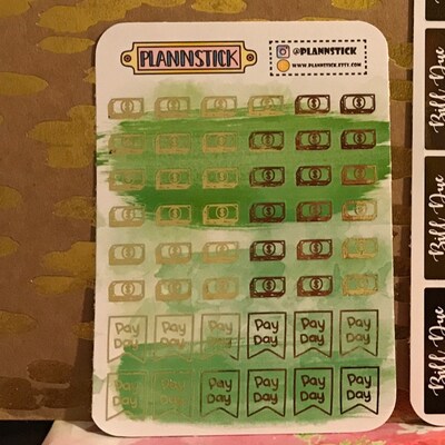 Gold Foiled Bill Payment Stickers Planner Stickers, Reminder Stickers ...