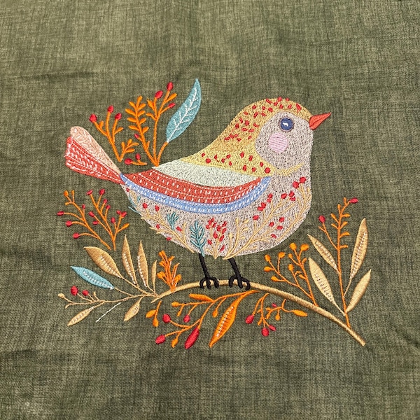Nightingale Bird Embroidery Designs, Fall Vibes Machine Embroidery ...