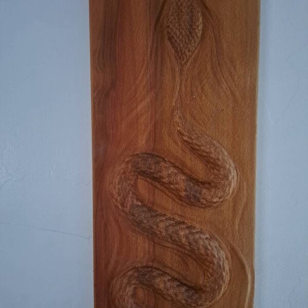 Beech Wood Snake Sculpture: Rustic Wall Decor - Etsy