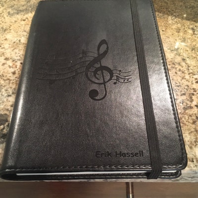 Music Notes Piano Treble Clef Journal With Custom Quote or - Etsy
