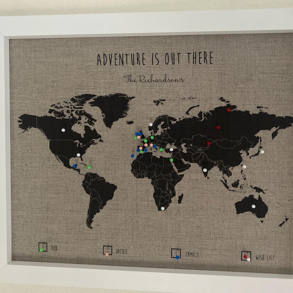 Life is A Journey Pushpin Travel Map World Map Wall Art Travel Map of ...