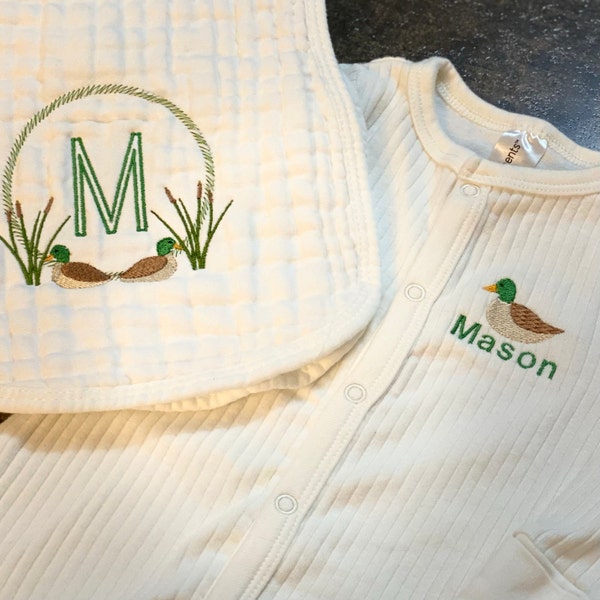 Mallard Duck Cat Tails Reeds Frame, Machine Embroidery Design, 3 Sizes ...