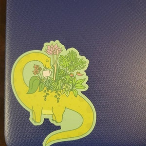 Dino Planter, Dinosaur Decals, Brontosaurus, Gardening Sticker, Vegan ...