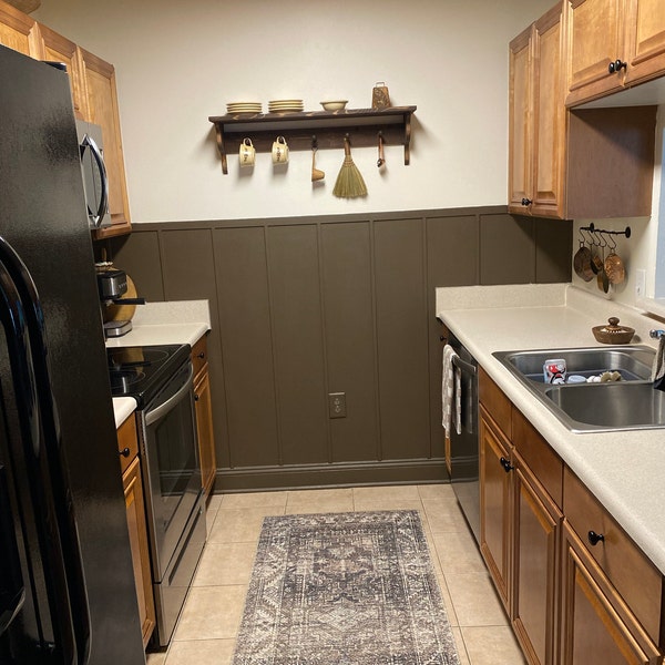 Shaker Peg Rack With Shelf, Stained Peg Shelf, Shaker Peg Coat Rack ...