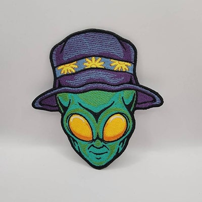 Alien Head Embroidery File, Alien Bucket Hat, Hippie Alien, Spaceman ...