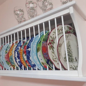 Shaker Peg Kitchen Window Plate Rack Shelf Wood Dish Cabinet | Etsy