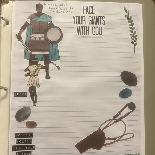 David and Goliath, Stones, Bible Journaling, Traceable, Printable ...