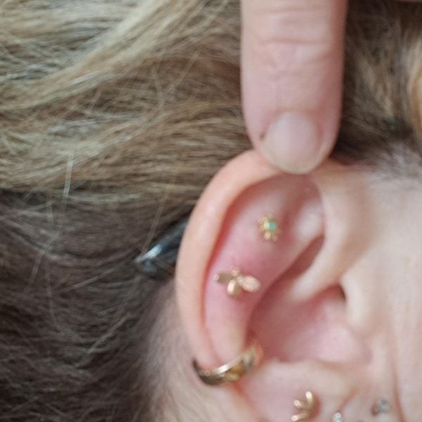 18G Hummingbird Cartilage Hoop Earring • Upper Helix Earring • Lower ...