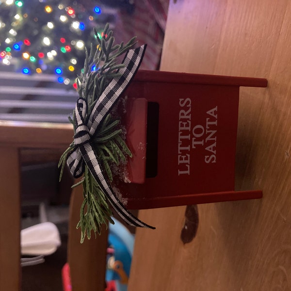 Red Christmas Tiered Tray Mailbox, Christmas Tiered Tray Decor, Letters ...