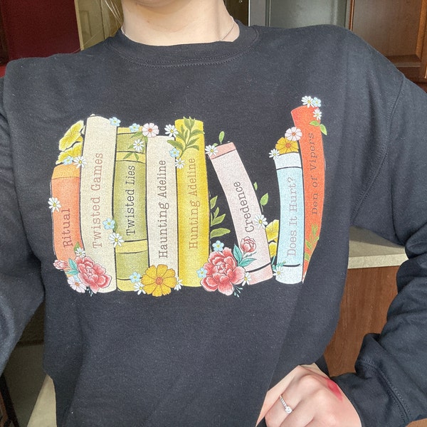 Custom Bookshelf Sweatshirt, Personalized Book Crewneck, Book ...