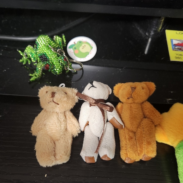 Mini Light Brown Plush Teddy Bear Dollhouse Accessory Toy Craft Decor ...