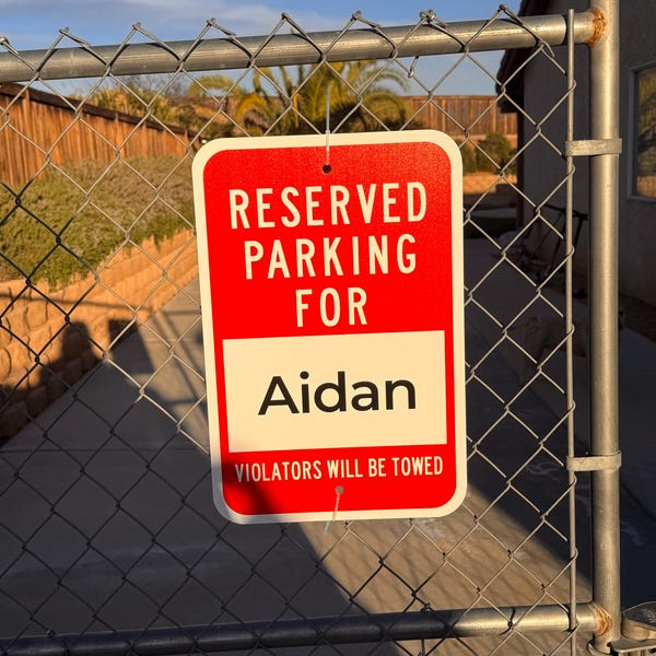 Custom Reserved Parking Sign: Personalized Metal Outdoor Sign - Etsy