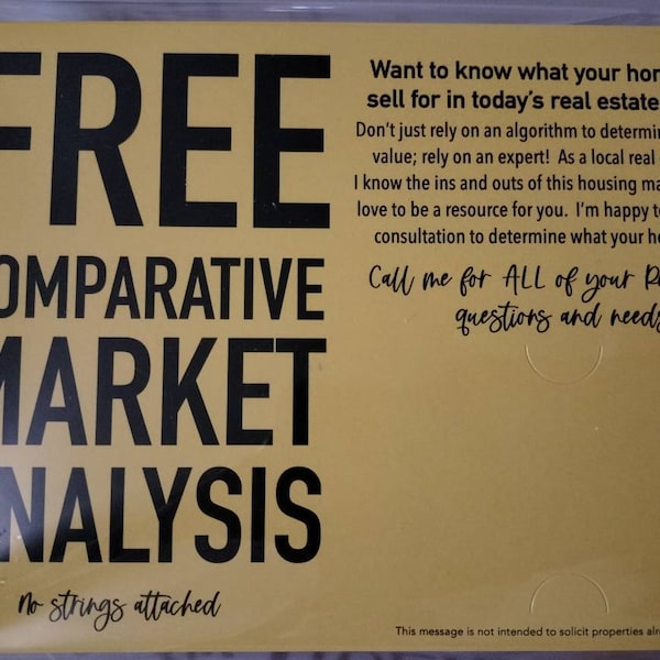 Set of Comparative Market Analysis Mailer | Real Estate Agent Marketing ...