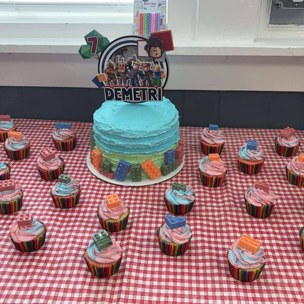 Roblox Cake Topper, Roblox Theme Birthday Party, Roblox Boy Birthday ...