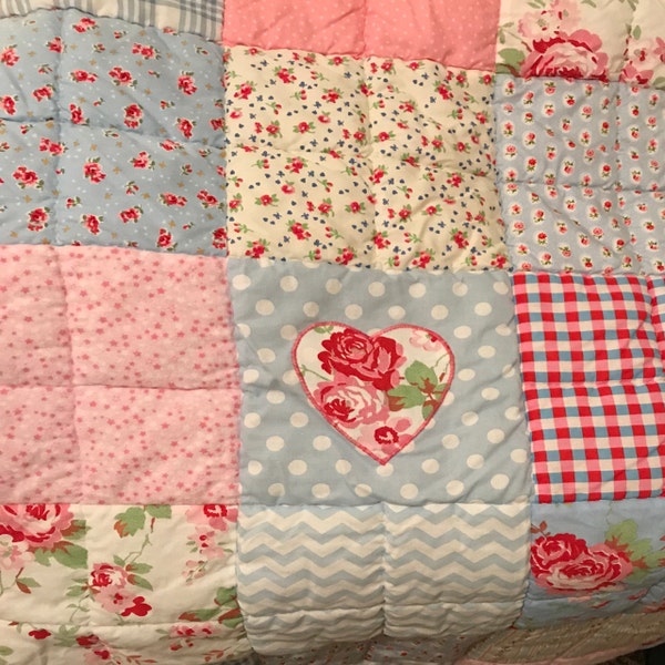 Handmade Patchwork Cot Quilt With Beatrix Potter Fabric - Etsy