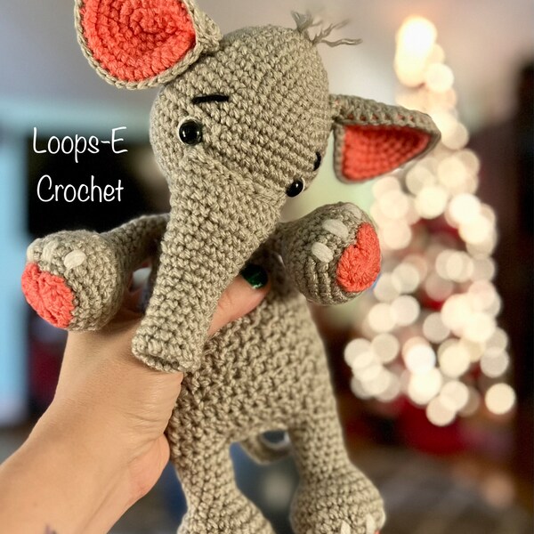Pattern: Elephant Snuggler, Cuddler Elephant Toy, Amigurumi Elephant ...