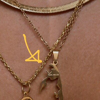 Tamil Eelam Pendant Necklace Engraved 2.5cm GOLD - Etsy