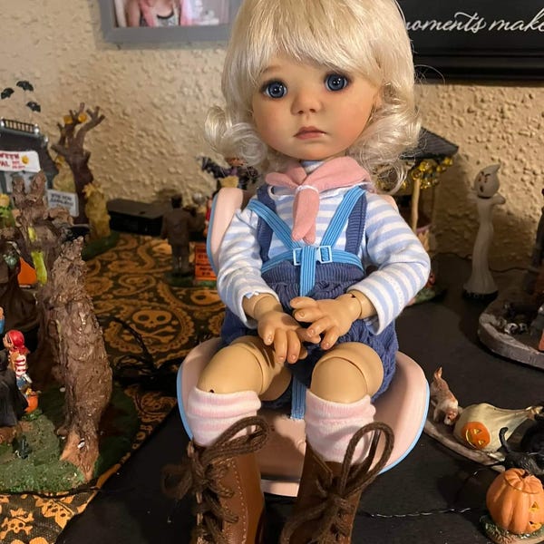 Long Black Hair Monique Doll Wig, “raven” Style Black Hair for Dolls - Etsy