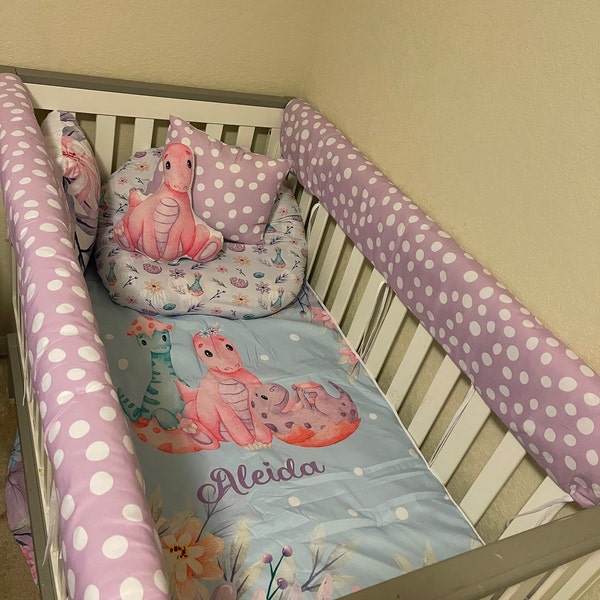 GIRLY DINOSAUR NURSERY, Dinosaur Baby Blanket, Girl Baby Bedding, Crib ...
