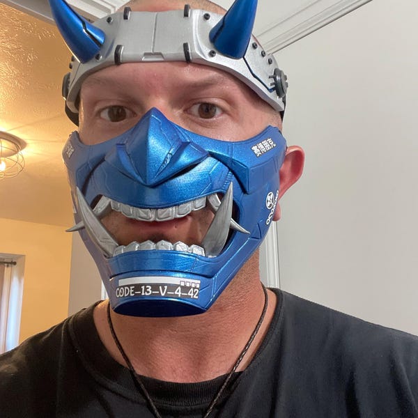 Cyber Oni Mask - Etsy