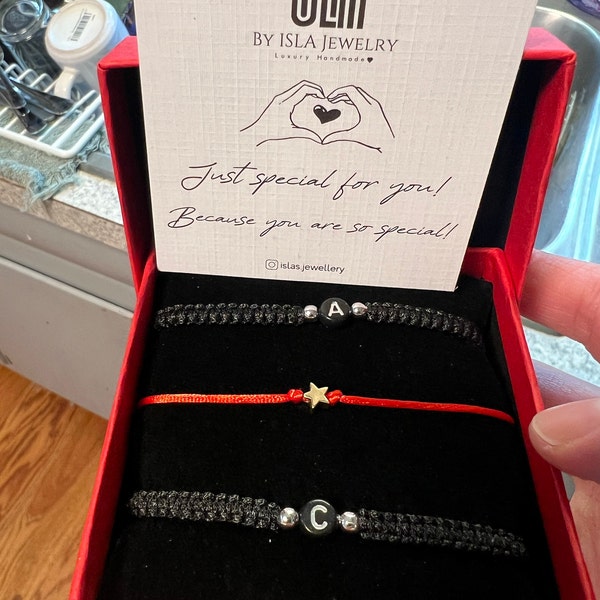 Set of 2 Initial Matching Bracelets for Couples and Friendships ...