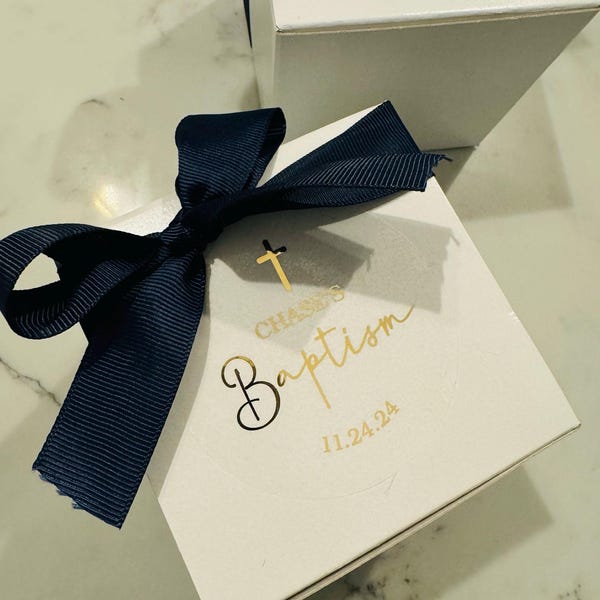 Personalized Baptism Label, Baptism Sticker, Christening Sticker ...