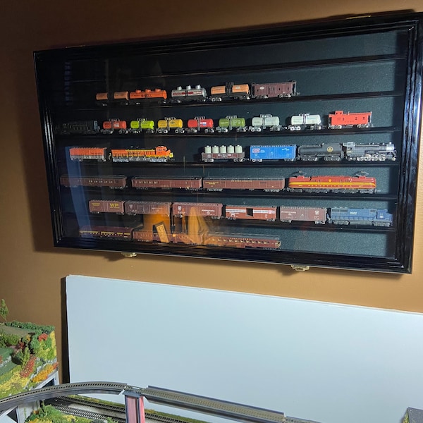 N Scale Train Display Case Model Car Cabinet Wall Rack W/ 98% UV ...
