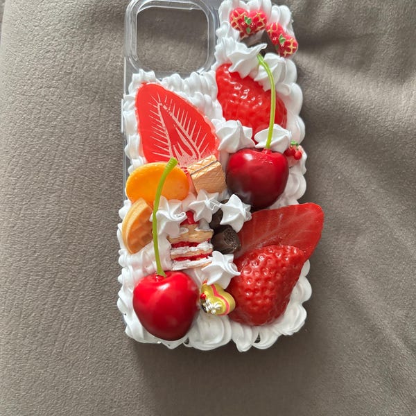 Decoden Phone Case, Strawberry Phone Case, Kawaii Phone Case, Cherry ...