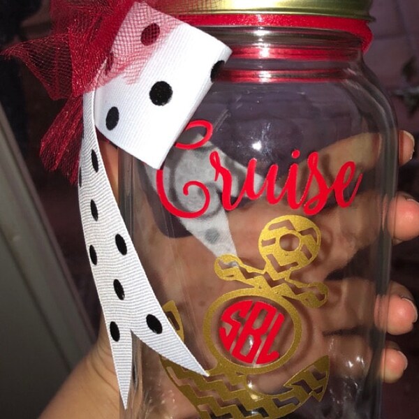 Personalized Cruise Fund Jar - Cruise Bank Jar - Money Holder - Savings ...