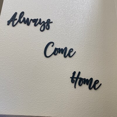 Always Come Home, Wood Words, Wood Word Cut Out, Laser Cut, Wedding ...