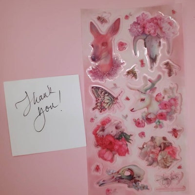 CALLISTO Open Edition Fine ART PRINT Bear Skull Peonies Watercolor ...