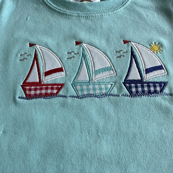 Boat Embroidery Designs - Sailboat Applique Machine Embroidery Pattern ...
