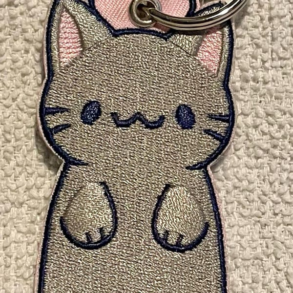 Calcifer Embroidered Tag Keychain Jet Tag Keyring Happy Fire Bacon With ...