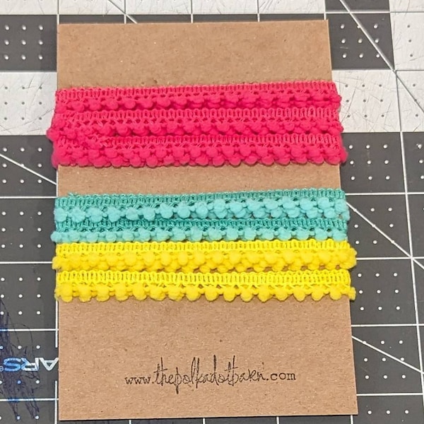 Mini Pom Pom Trim by the Yard 1/2 Inch - CHOOSE YOUR OWN Pom Pom Trim ...