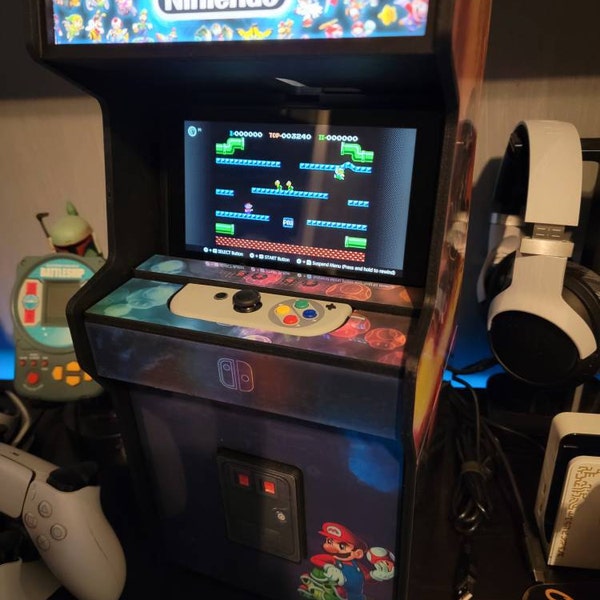 Mario Nintendo Switch Stand Arcade Cabinet With Backlit Marquee and ...