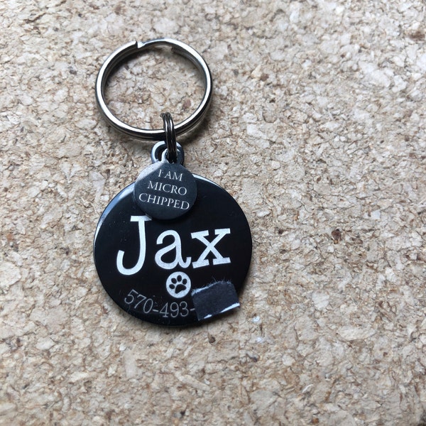 Microchipped Dog Tag, Microchip Dog Tag, Personalized Dog Tag, Engraved ...