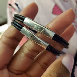 Matching Couples Bracelets Set Custom Engraved Hidden Message | Etsy