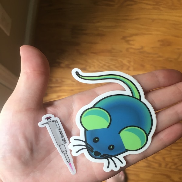 GFP Mouse, Vinyl Science Sticker, Biology, Immunology, Geekery, Gift ...