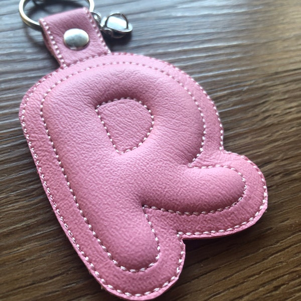 Puffy Foam Key Fob Snap Tab Rounded Monogram Alphabet Letters A-Z ...