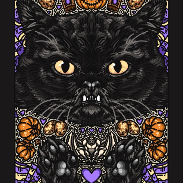 Funky Halloween Prints Set of 3 Piece Wall Art, Retro Halloween Prints ...