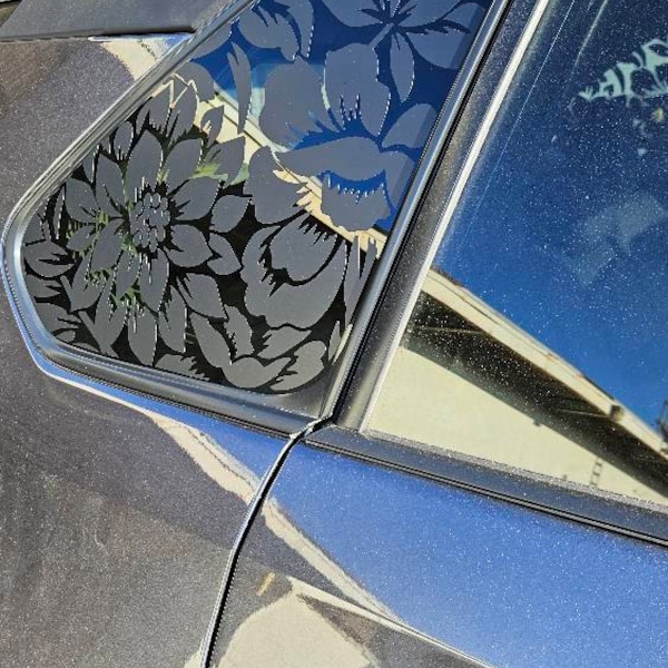 Fits 2019-2025 Toyota RAV4 Rear Side Window Floral Flowers Decal ...