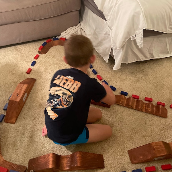 Big Motocross Track With Double, Wooden Toys, Birthday Present, Dirt ...